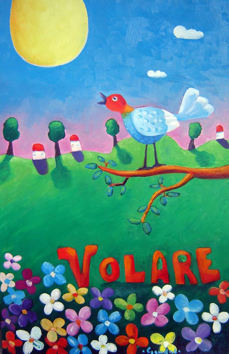 Volare Painting by Leo Barkarola | Saatchi Art