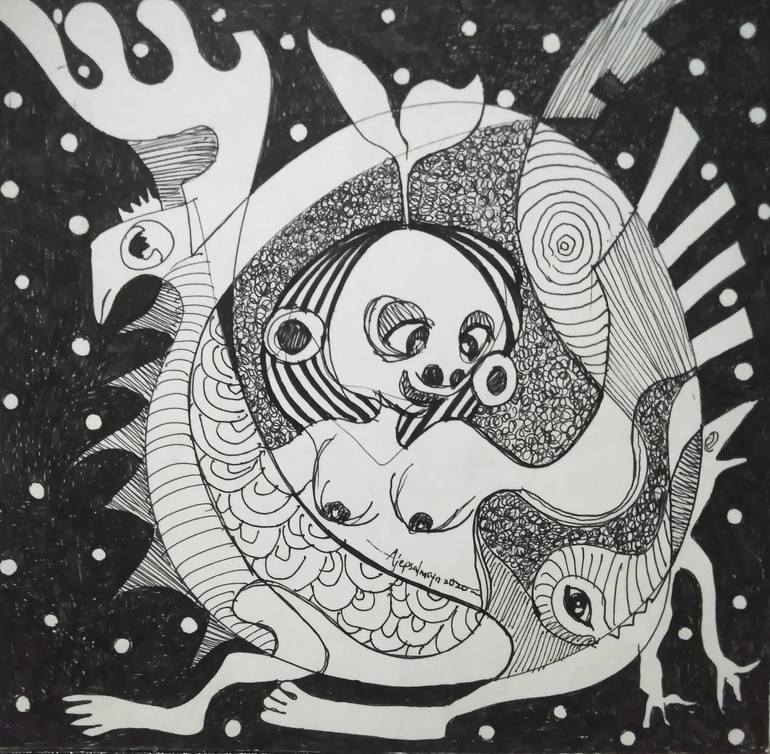 Iya lode Drawing by Aje Samson | Saatchi Art