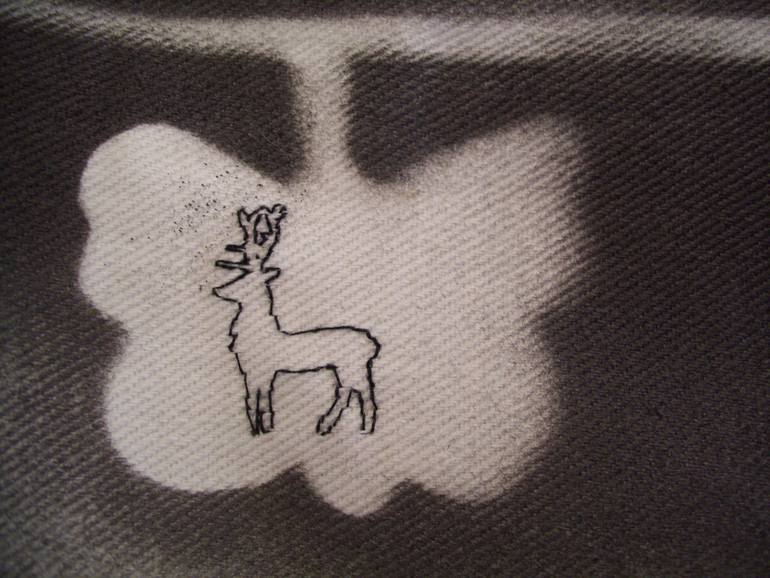 Butterfly with Deer Painting by Sarah Padgett | Saatchi Art