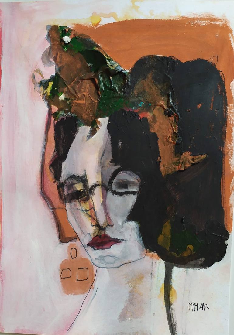 She Thinks Drawing by Marcela Motta | Saatchi Art