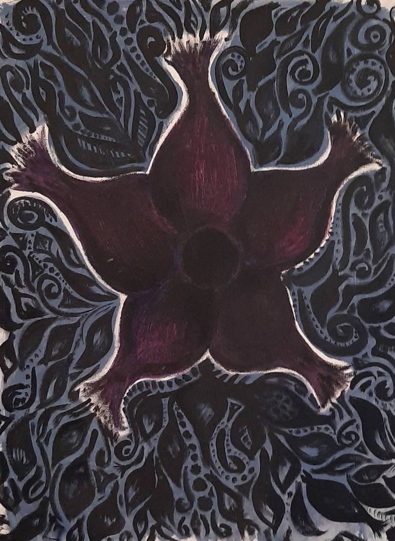 Astral Flower Abstract Oil Painting Original Large Art Home Decor ...