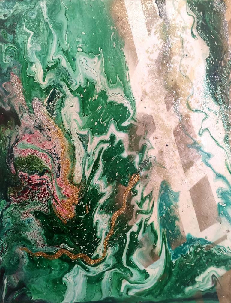 Green Abstraction 2 Acrylic Painting Original Large Art Home Decor ...