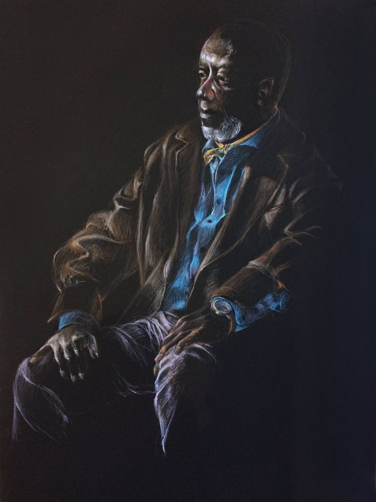 Sam, Seated Drawing by Peter Millward | Saatchi Art