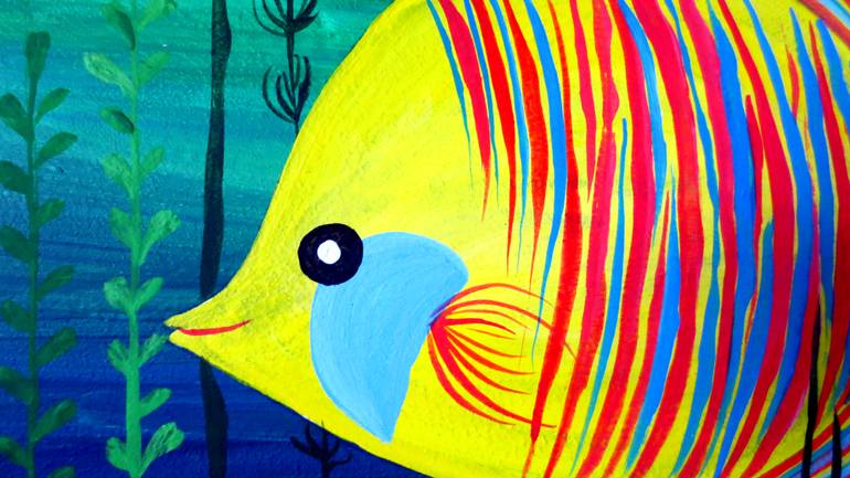 Tropical fish Painting by Kateryna Komar | Saatchi Art