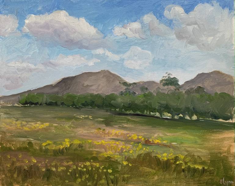 Rondebosch commons in yellow Painting by Rebecca Pretorius | Saatchi Art
