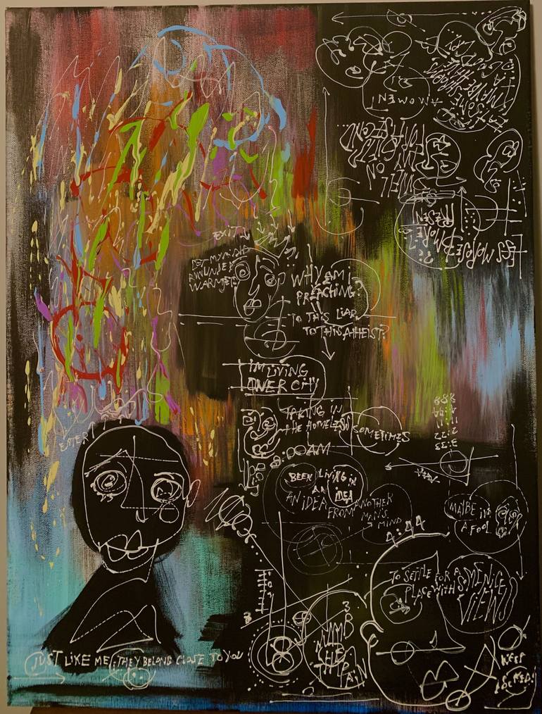 Brain Language Painting by Suvad H | Saatchi Art