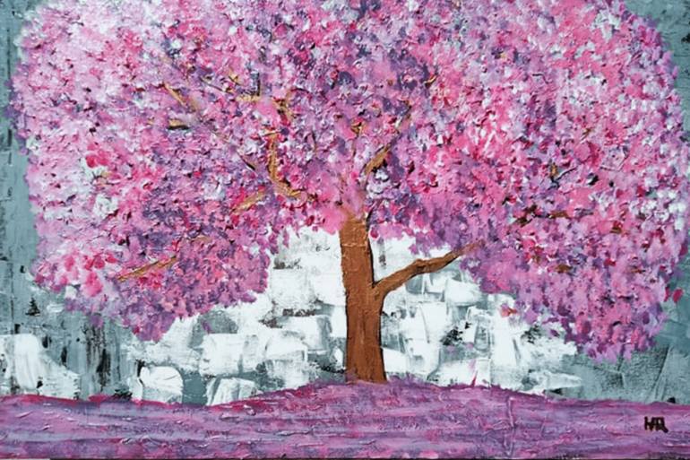 A Lonely Spring Painting by Haleema Asif | Saatchi Art