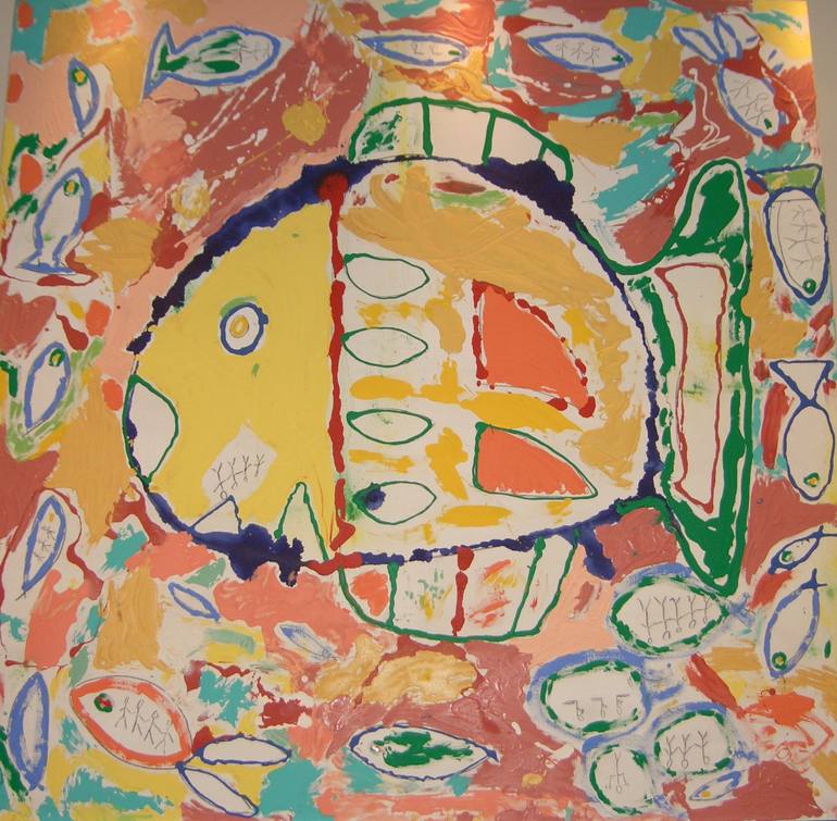 Big Big Fish Painting by Mel Lloyd | Saatchi Art