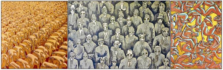 DEEP STATE. (Triptych) World rulers, Obedient. Sex slaves Painting by ...