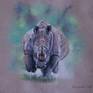Rhino. Painting by Elena Nesterova | Saatchi Art