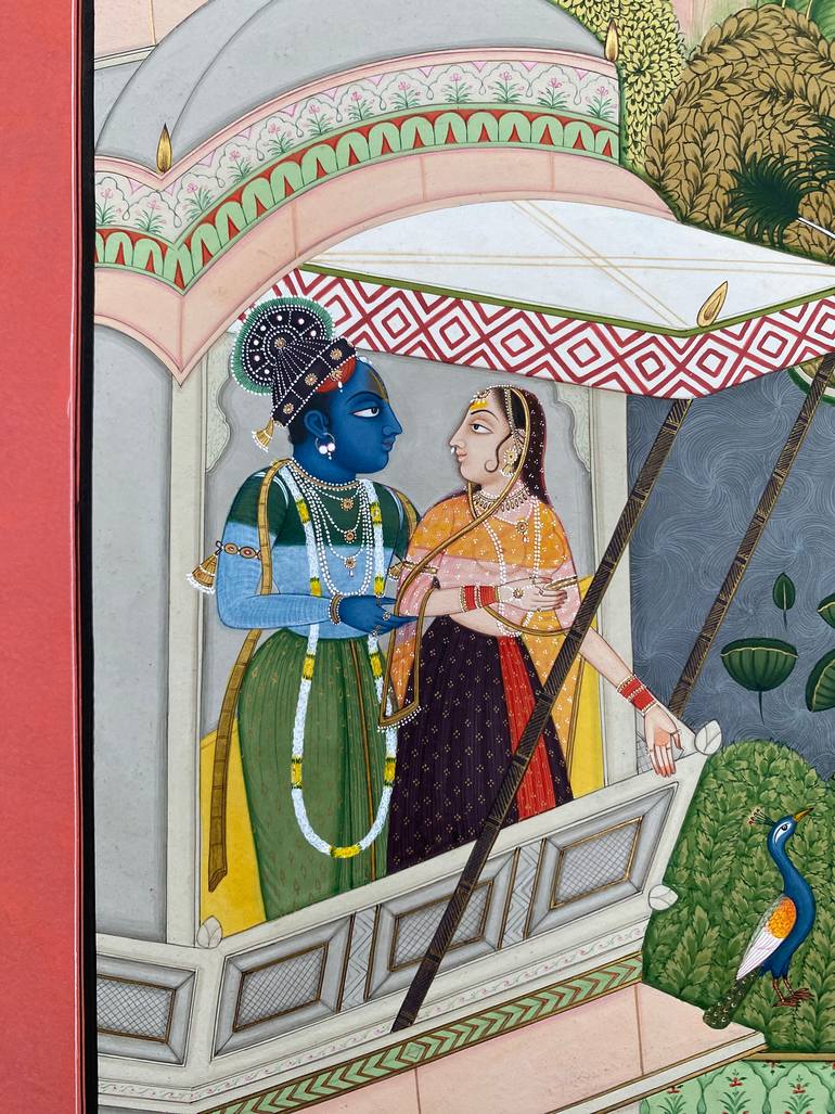 Radha Krishna barahamasa painting, Bhadra month Painting by Aditya ...