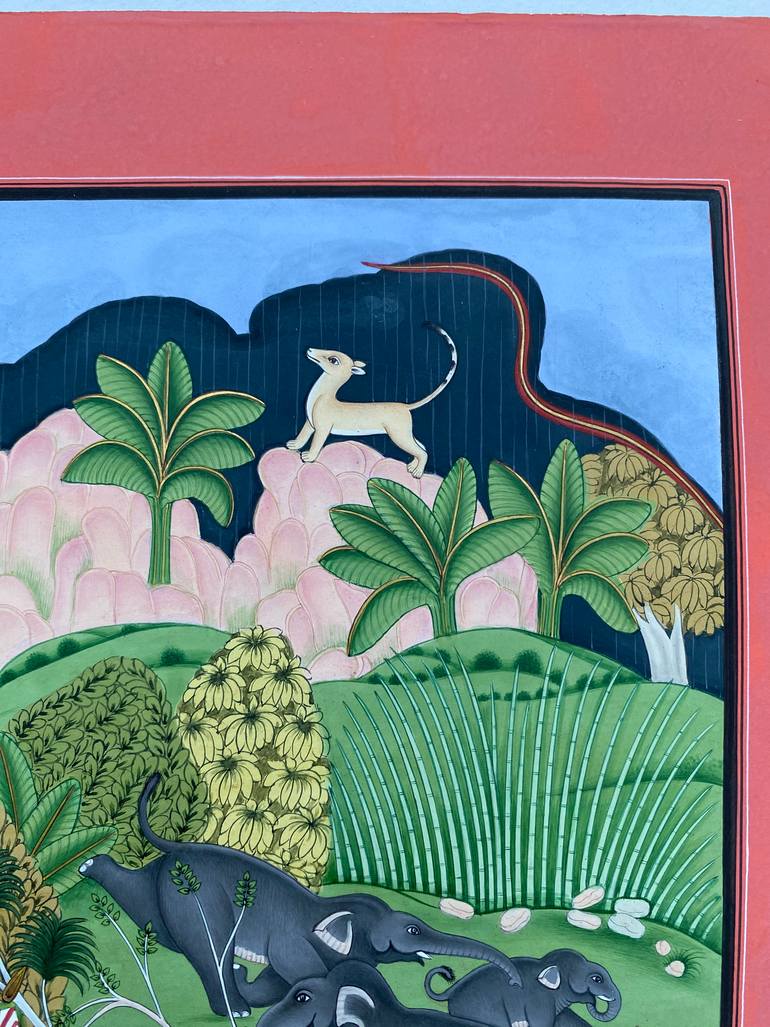 Radha Krishna barahamasa painting, Bhadra month Painting by Aditya ...