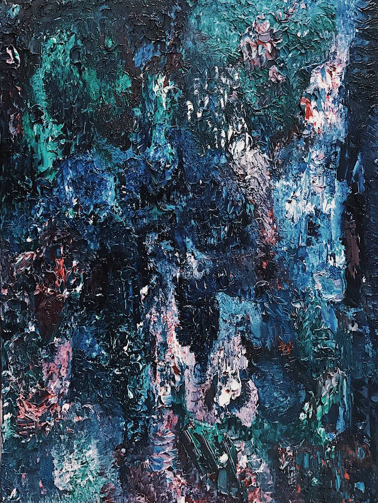 Waterfall Painting by Imes Paskalia | Saatchi Art