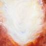 Life everlasting - Abstract expressionist white & orange painting ...