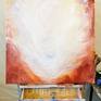 Life everlasting - Abstract expressionist white & orange painting ...