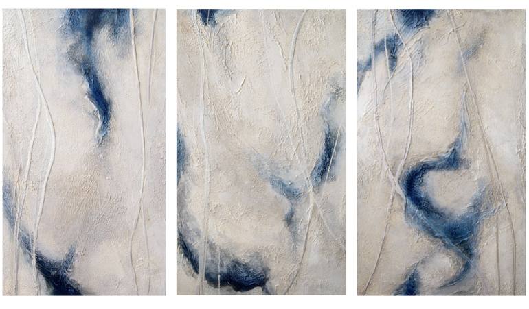 TRIPTYCH WET SAND Painting by Mary Romanova | Saatchi Art