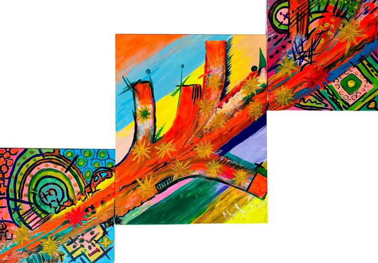 High Voltage (triptych) Painting by Andrey Savchenko | Saatchi Art