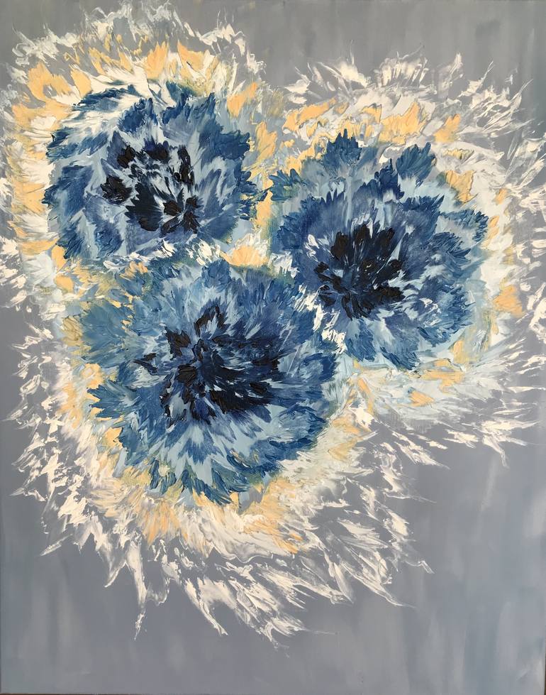 Cornflowers Painting by Nadia Voro | Saatchi Art