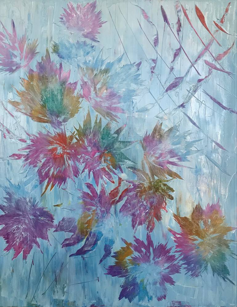 Frozen Leaves Symphony Painting by Nadia Voro | Saatchi Art
