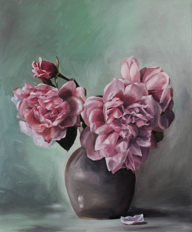 Pink Camellias Painting by Emma Harrison | Saatchi Art