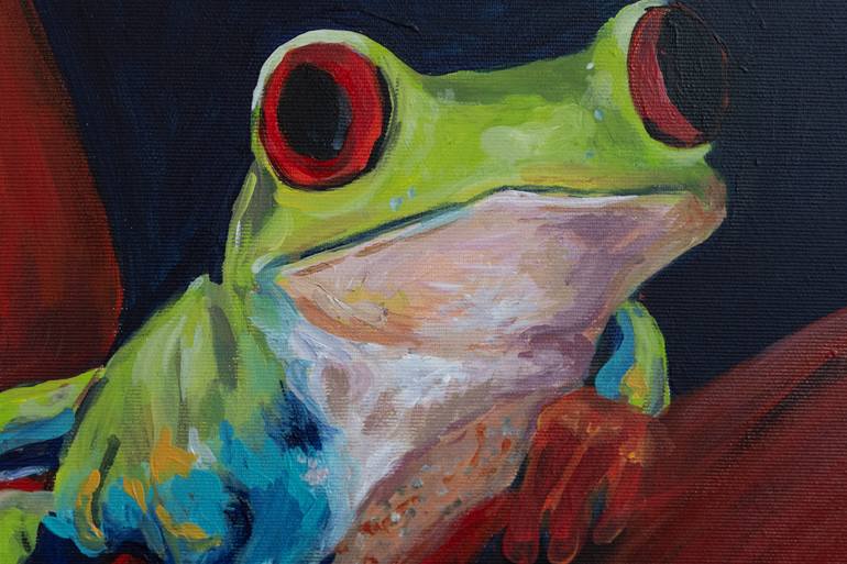 Red Eyed Tree Frog animals wild life art Painting by Alina Odwyer ...