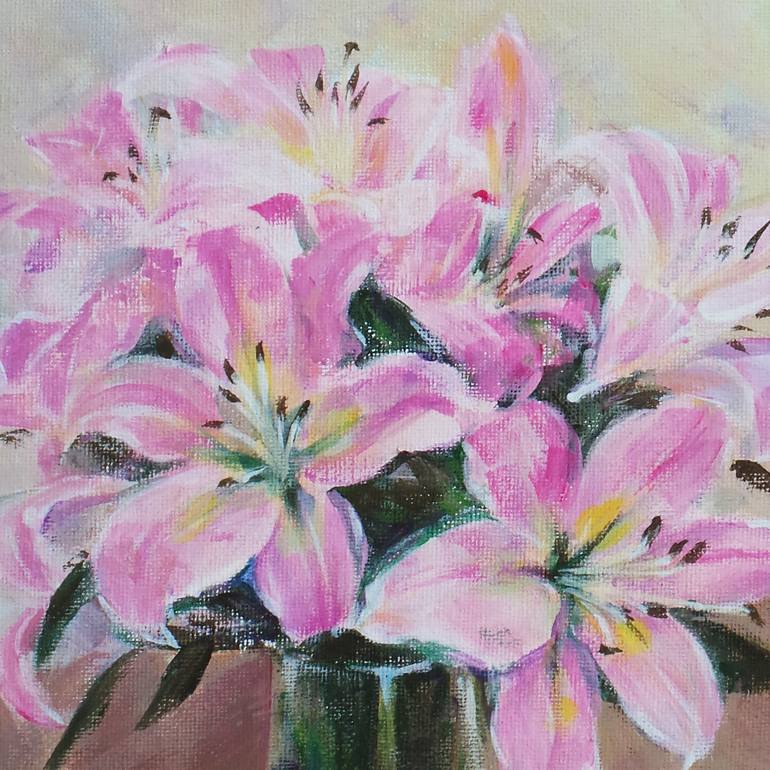 Flowers of Lily Painting by Charlie Zhao | Saatchi Art