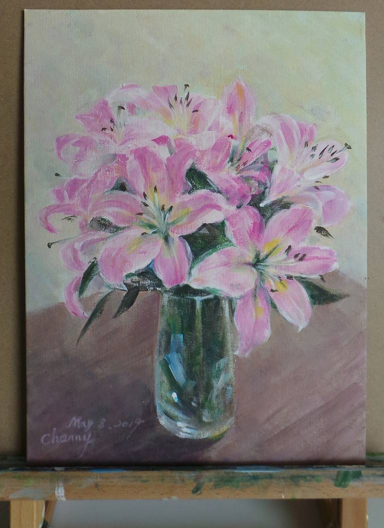 Flowers of Lily Painting by Charlie Zhao | Saatchi Art