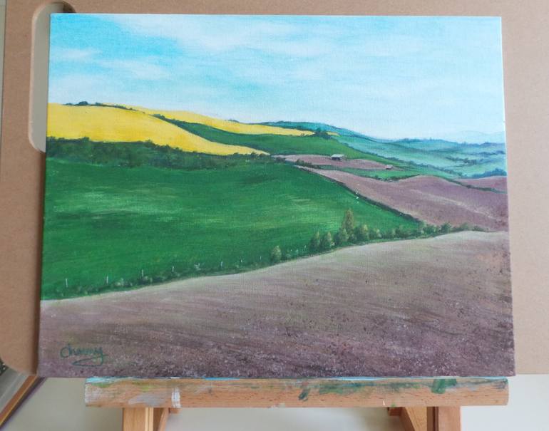 Spring Field Painting by Charlie Zhao | Saatchi Art