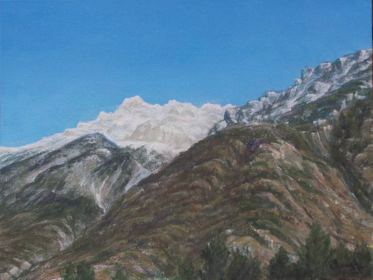 Western Mountains Painting by Charlie Zhao | Saatchi Art