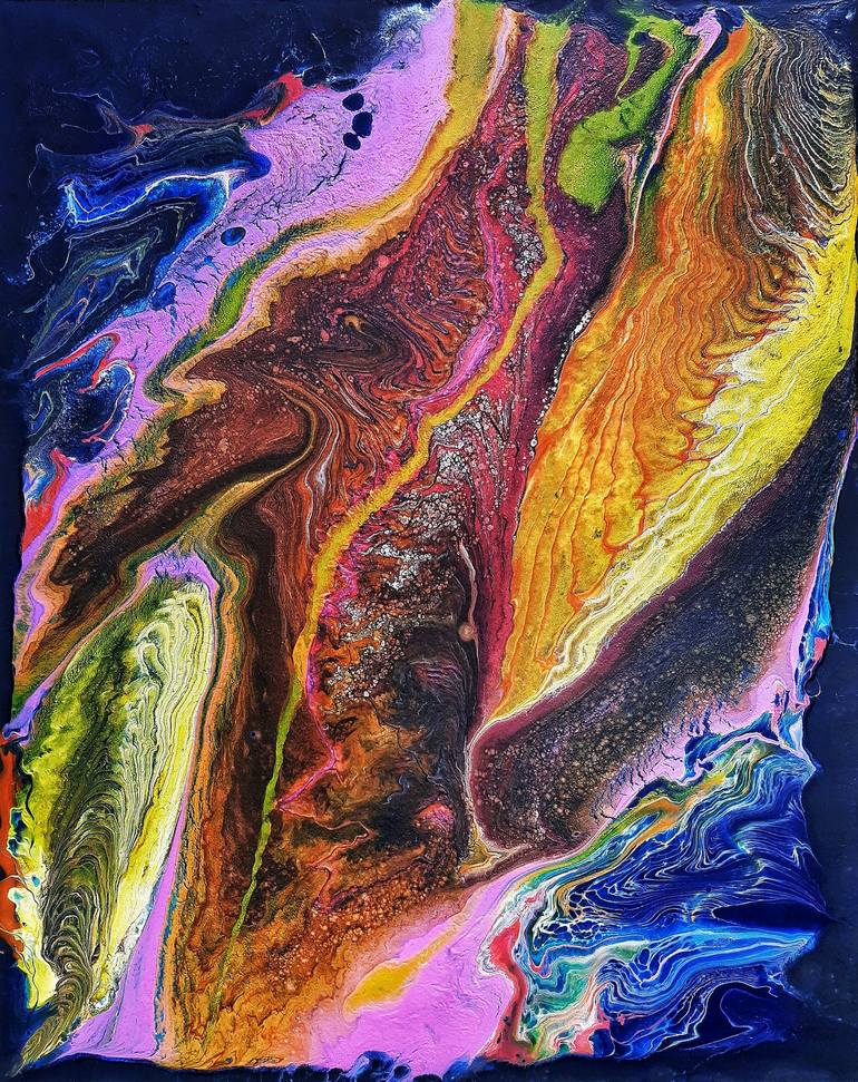 Pink glasses break glass inward Painting by Martisha Sea | Saatchi Art