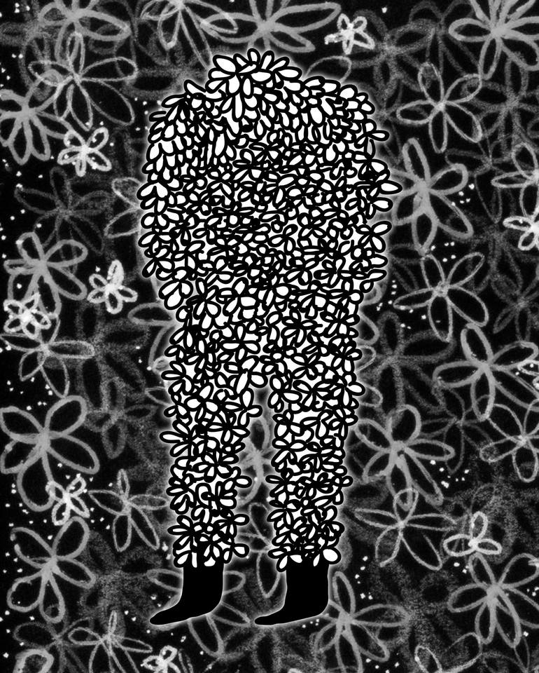 Flower Man Drawing by Rilla OneTwoSeven | Saatchi Art