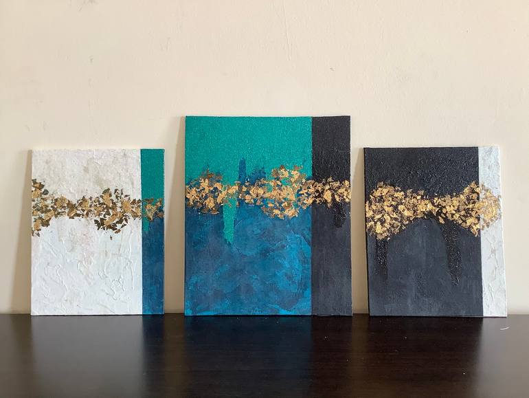 Gold Chain Painting by Ritu Bhatt | Saatchi Art