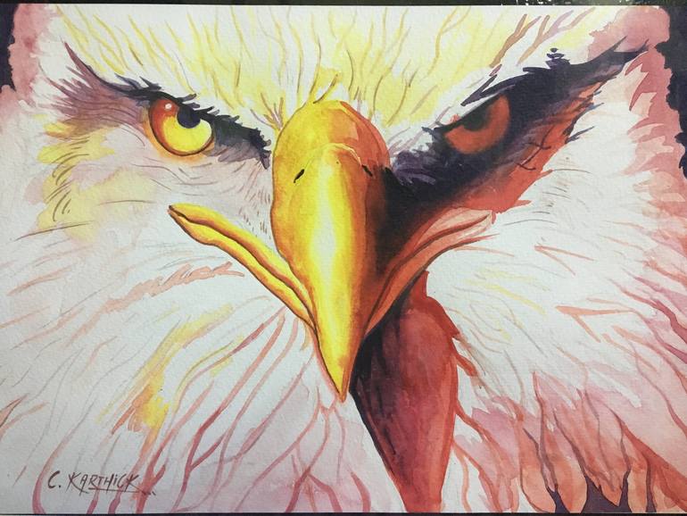 Eagle EYE Drawing by Karthick Chengalvarayan | Saatchi Art