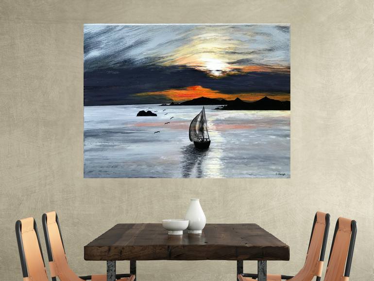 Sunset - Original Painting by Cristina Hamza | Saatchi Art