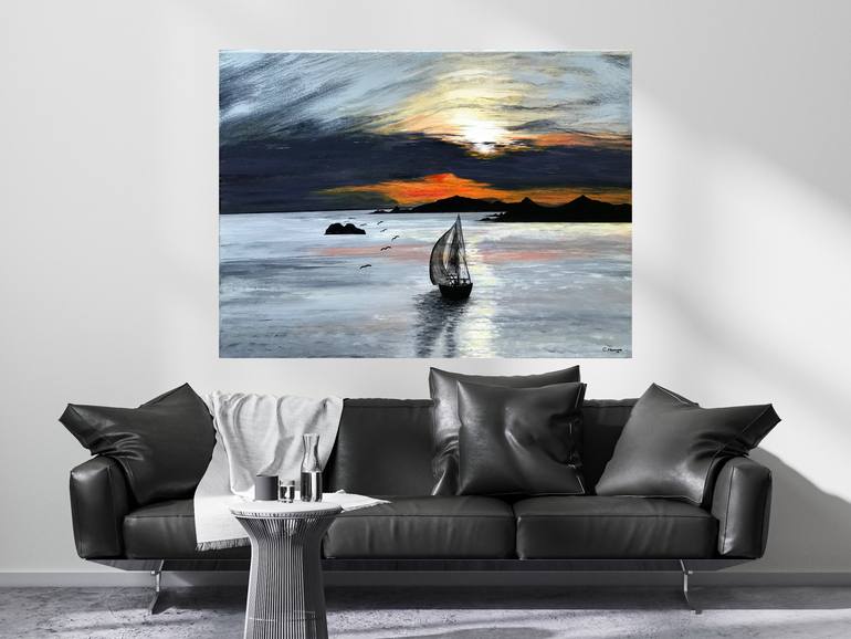 Sunset - Original Painting by Cristina Hamza | Saatchi Art