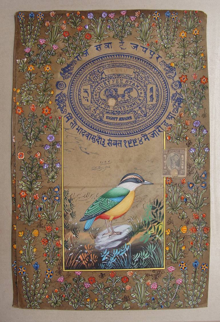 Handmade Bird Miniature Painting | Traditional Art Painting by Babulal ...