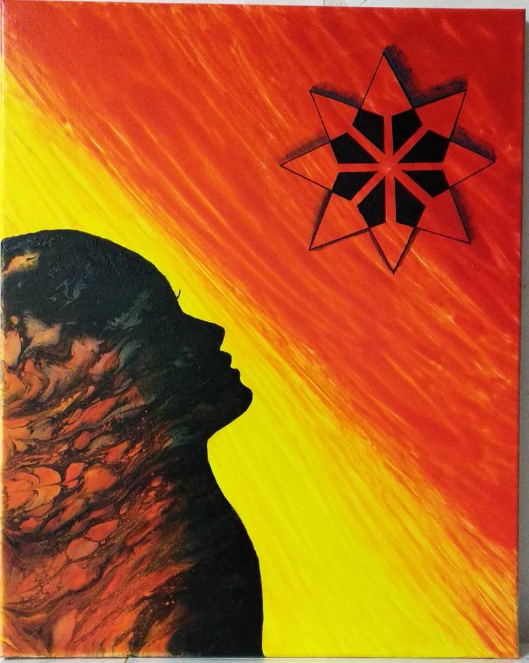 Fire Woman Painting by Nadezda Gecova | Saatchi Art