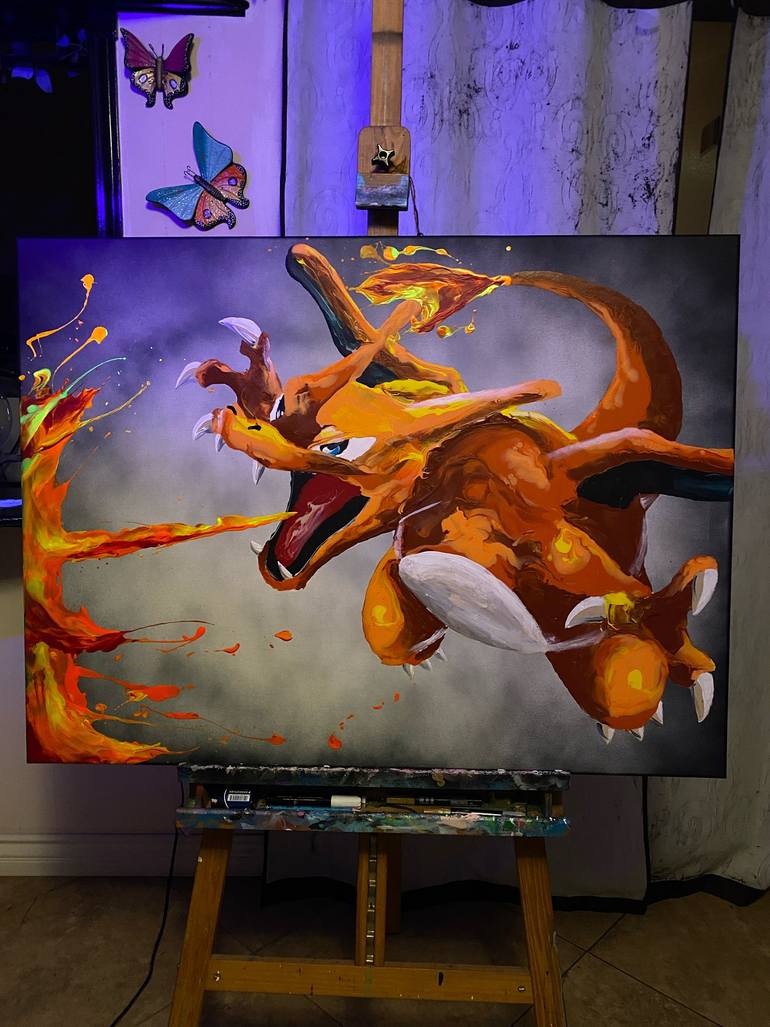 Charizard Painting by Armando Cuevas | Saatchi Art