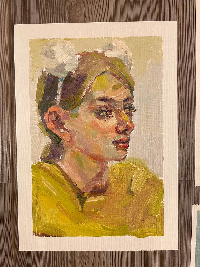 Sofia in yellow Painting by Lorena Iavorschi | Saatchi Art