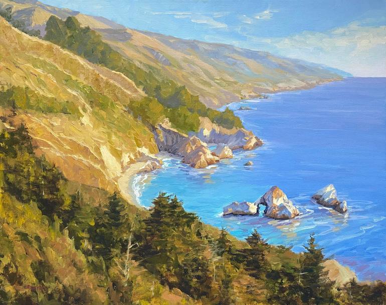 Golden State Coast Painting by Tatyana Fogarty | Saatchi Art