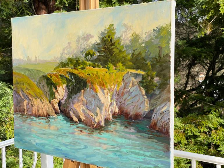 Turquoise Waters of Point Lobos Painting by Tatyana Fogarty | Saatchi Art