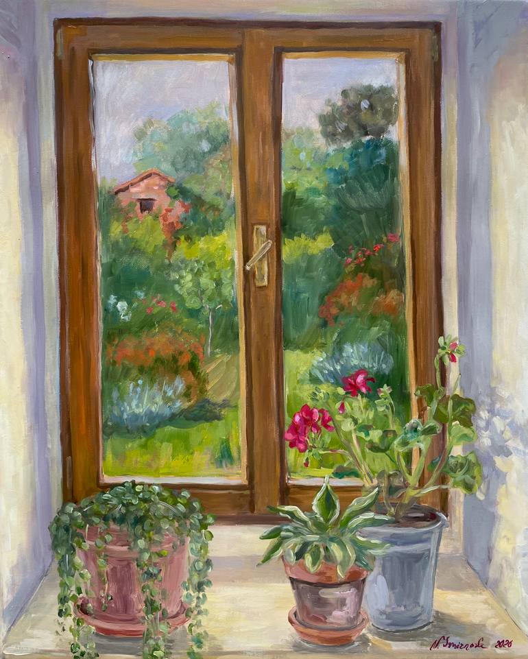 A window into a spring garden Painting by Natalya Smirnova | Saatchi ...