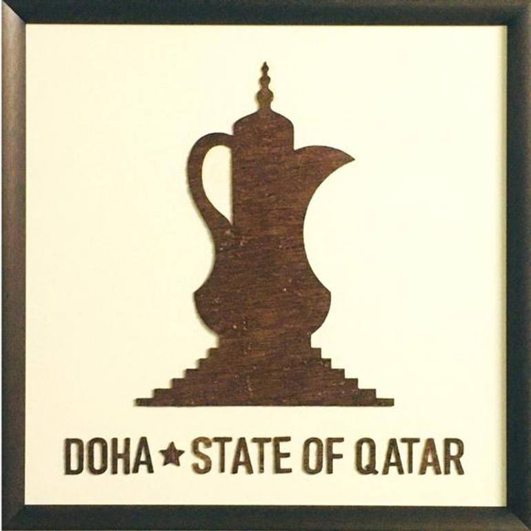 Dallah (Coffee Pot-Monument on Corniche of Doha) Painting by SIMRAN ...
