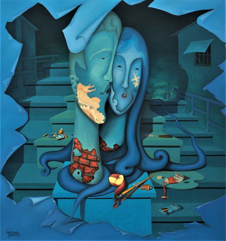 Cold Moon Painting by Tan Nguyenminh | Saatchi Art