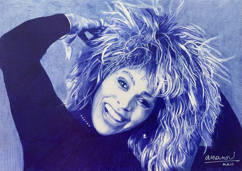 Tina Turner Drawing by Jacky Ananou | Saatchi Art