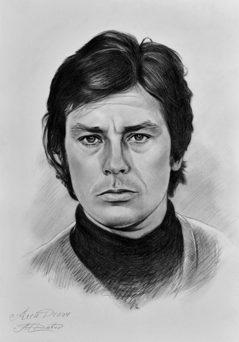 Portrait of Alain Delon Drawing by David Manakyan | Saatchi Art