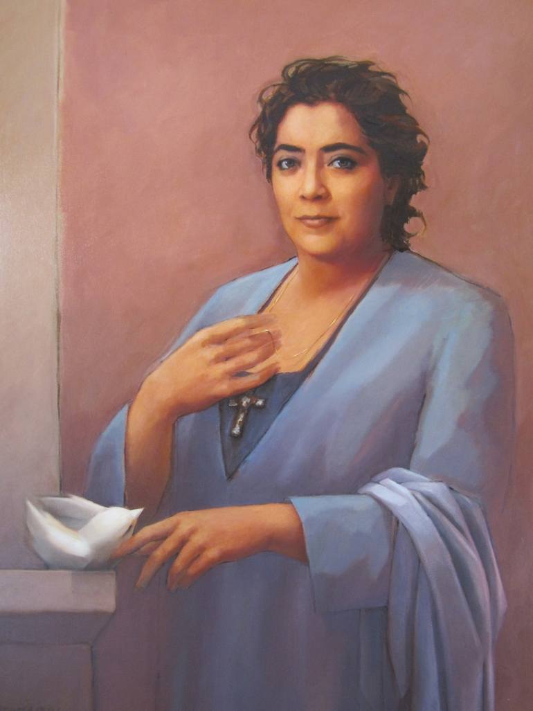 Maria Tzakos Portrait Painting by Daniel Amaral | Saatchi Art