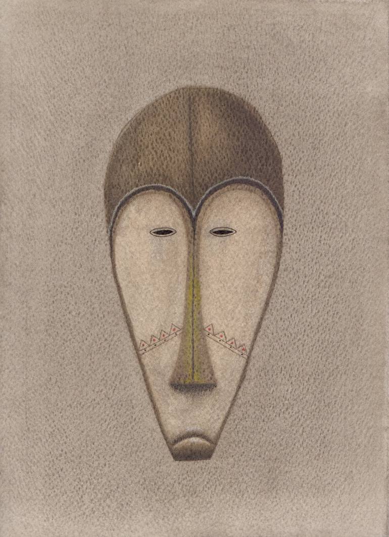 Ngil Society Mask Painting by Adithyaa Sadashiv | Saatchi Art