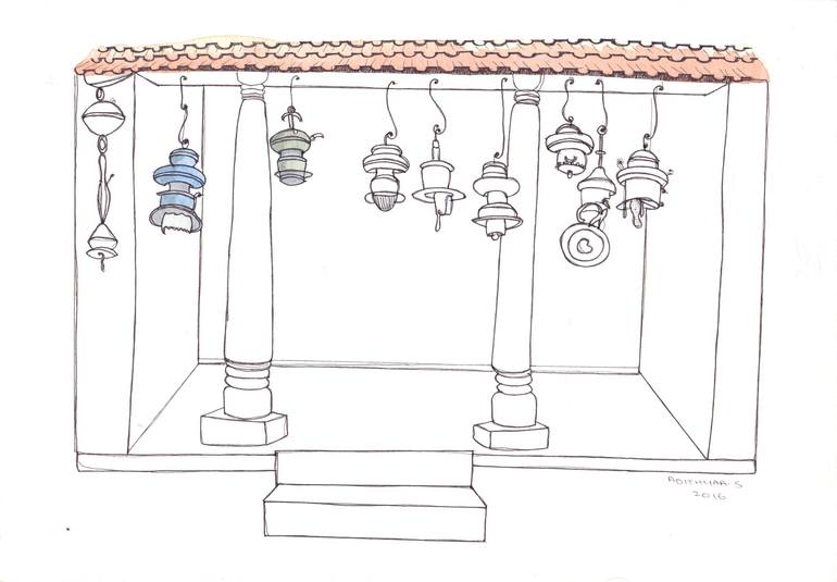 Electric Lamp Shop Drawing by Adithyaa Sadashiv | Saatchi Art