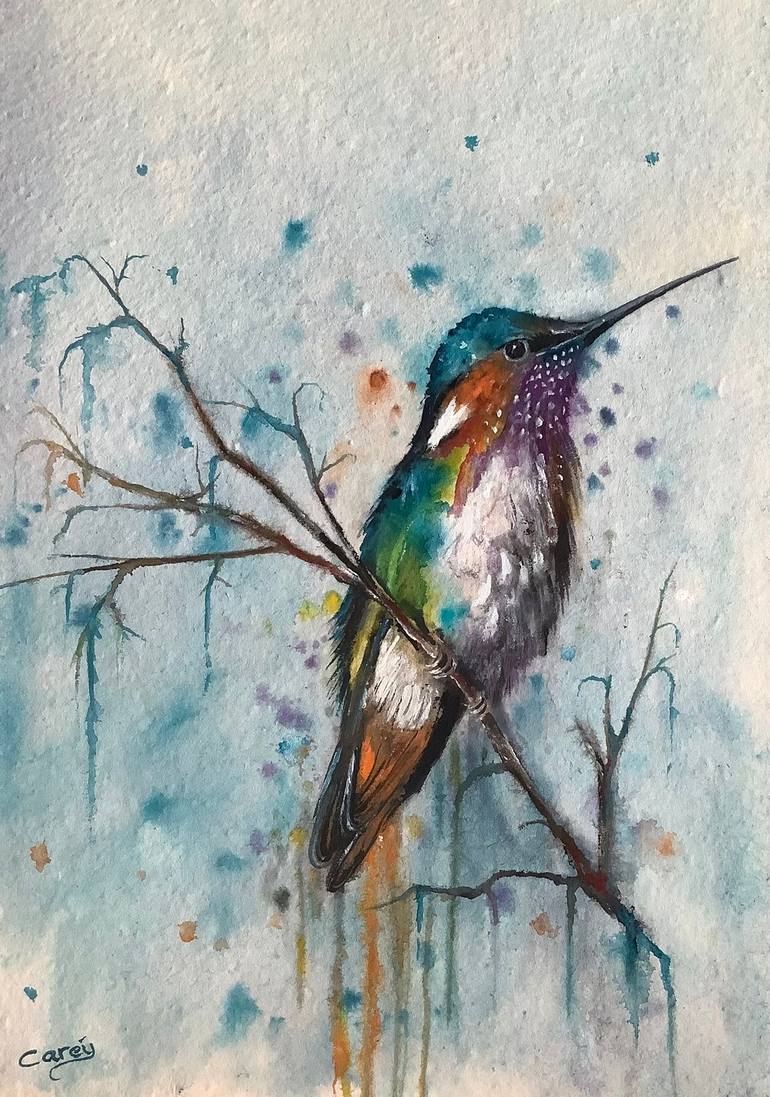 Hummingbird Painting by Darren Carey | Saatchi Art